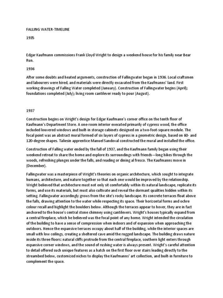 Falling Water | PDF | Masonry | Concrete