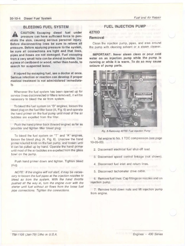 John Deere Fuel Injection Pump Repair & Installation PDF | PDF | Fuel ...
