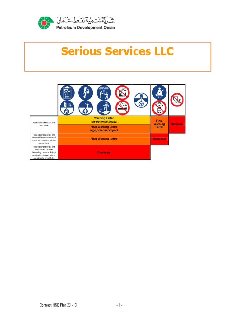 Contract HSE Plan Overview and Guidelines | PDF | Hygiene | Regulatory ...
