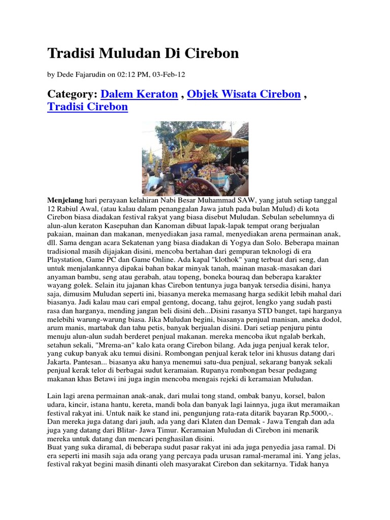 Tradisi Muludan Cirebon | PDF