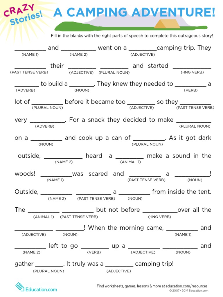 Fill in The Blanks Story | PDF | Verb | Adjective