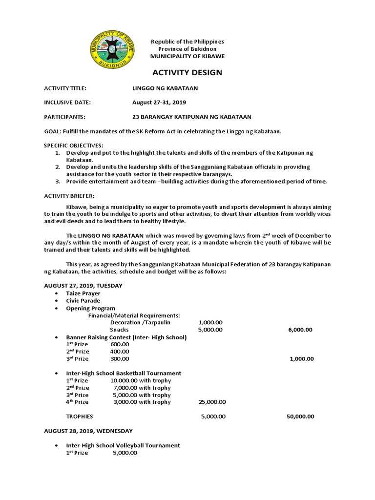 Linggo NG Kabataan | PDF | Leisure | Sports