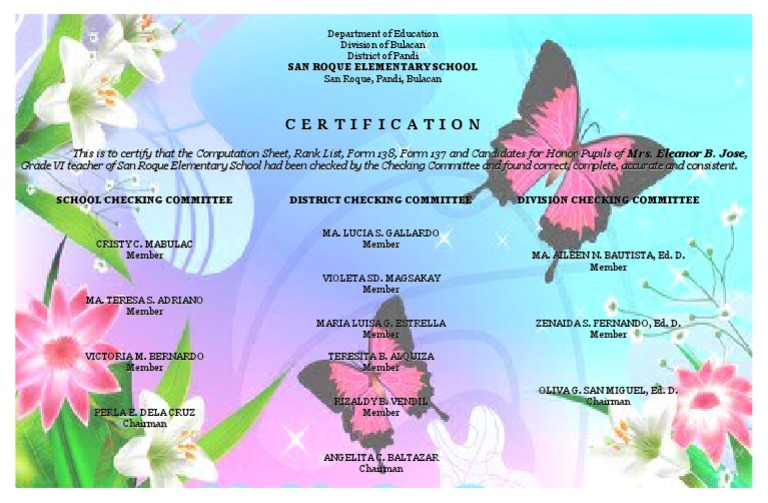 Certification - Scoresheets | PDF