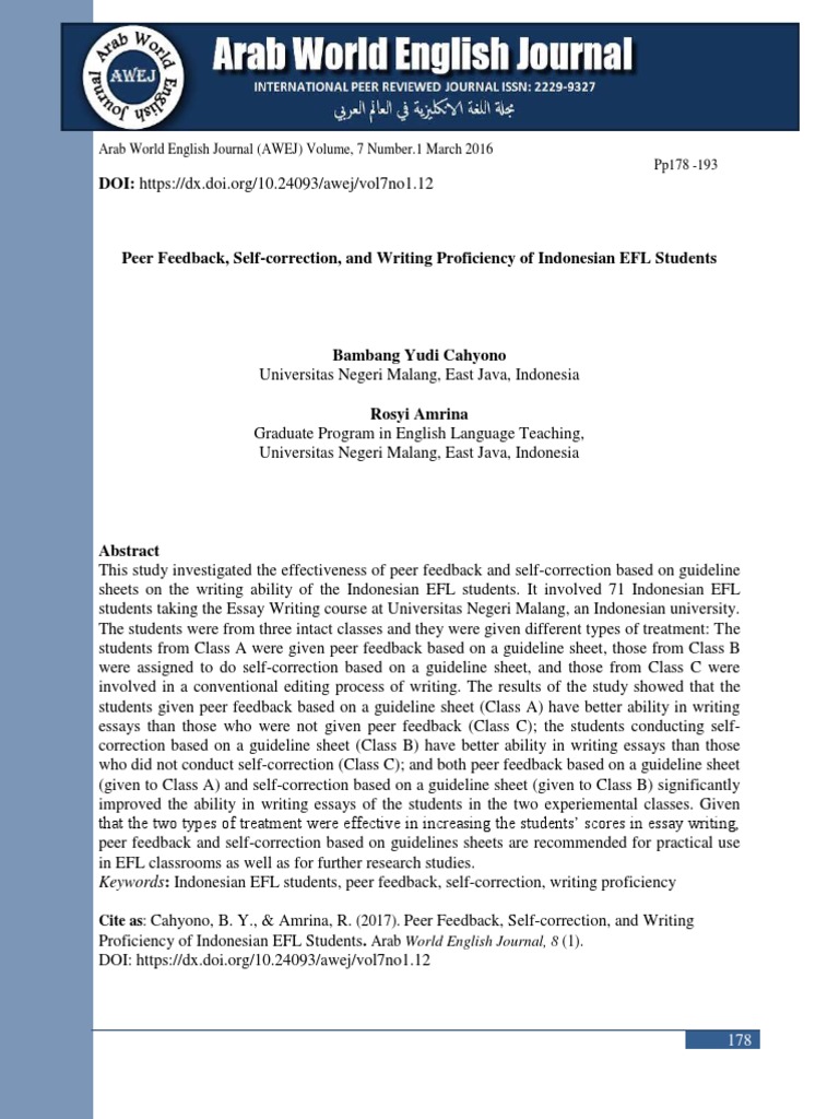 Arab World English Journal (AWEJ) Volume, 7 Number.1 March 2016 Pp178 ...