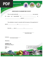 CS Form No. 4 Certification of Assumption To Duty | PDF