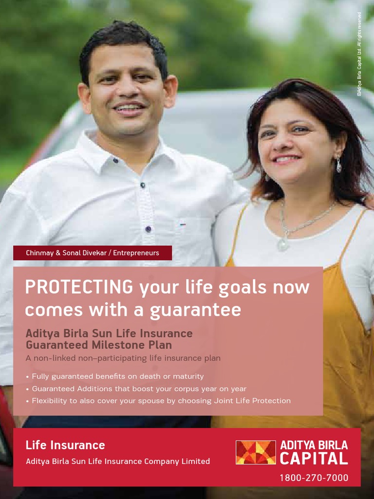 ABSLI Guaranteed Milestone Plan Brochure | PDF | Present Value | Insurance
