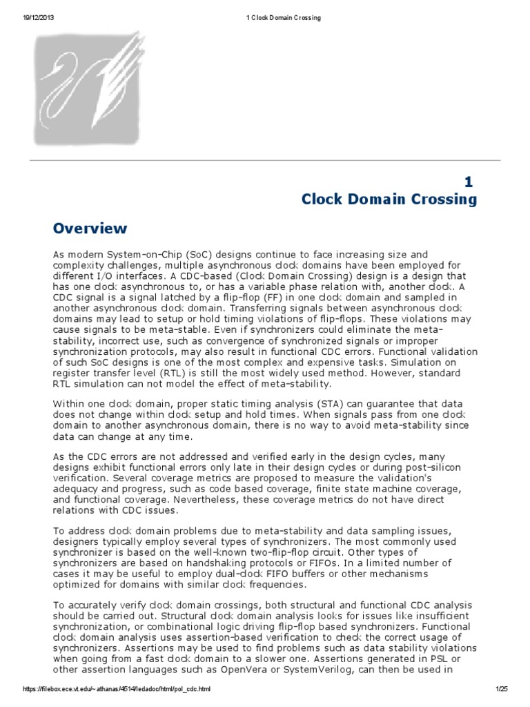 1 Clock Domain Crossing | PDF | Digital Electronics | Electrical ...