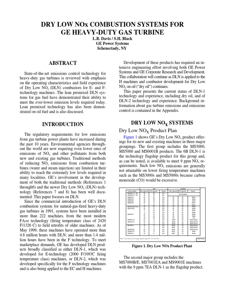 DLN Intruction | PDF | N Ox | Combustion