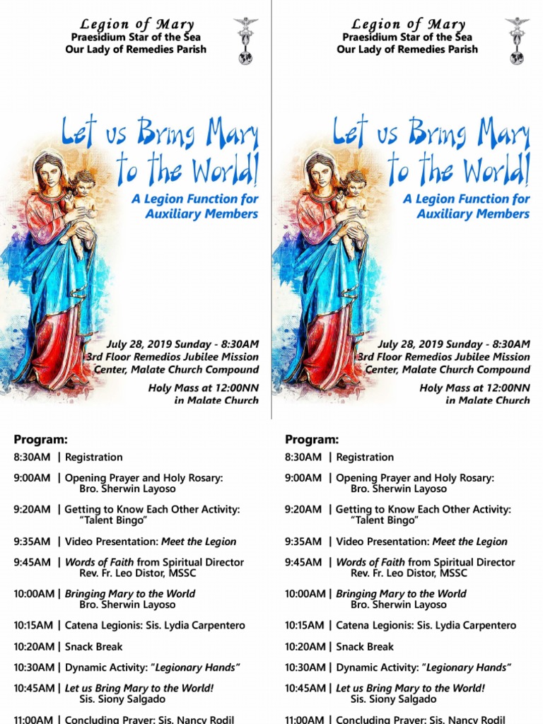 Legion of Mary Auxiliary Rally Invitation Card | PDF