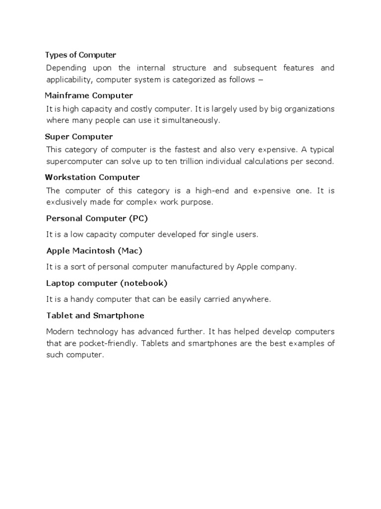 A Computer System Is Basically A Machine That Simplifies Complicated ...