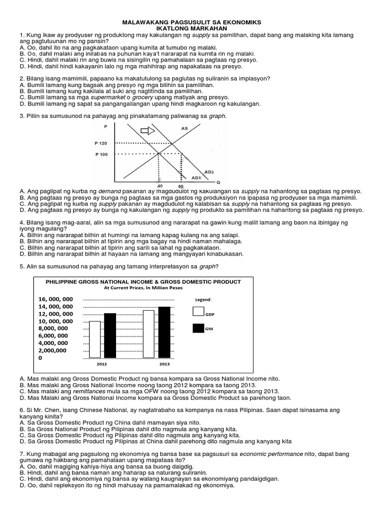 Summative Ekonomiks 3Q | PDF