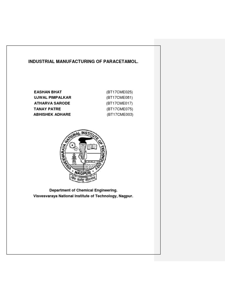 Industrial Paracetamol Manufacturing Process | PDF | Nonsteroidal Anti Inflammatory Drug ...