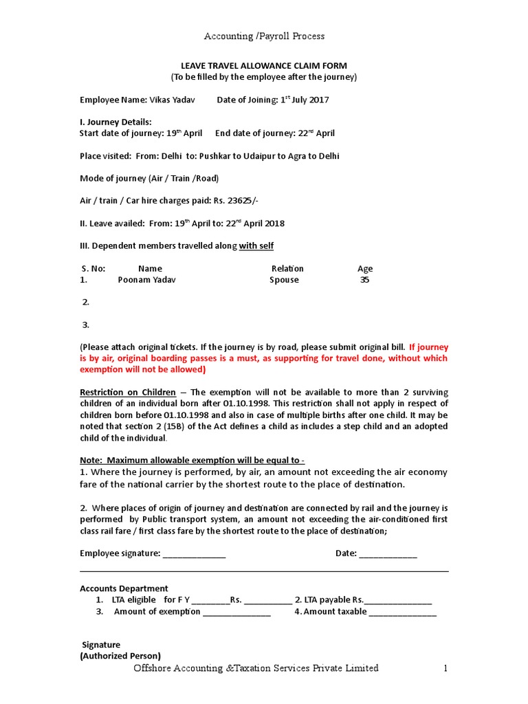 LTA Claim Process and Tax Exemption | PDF | Payments | Government Finances