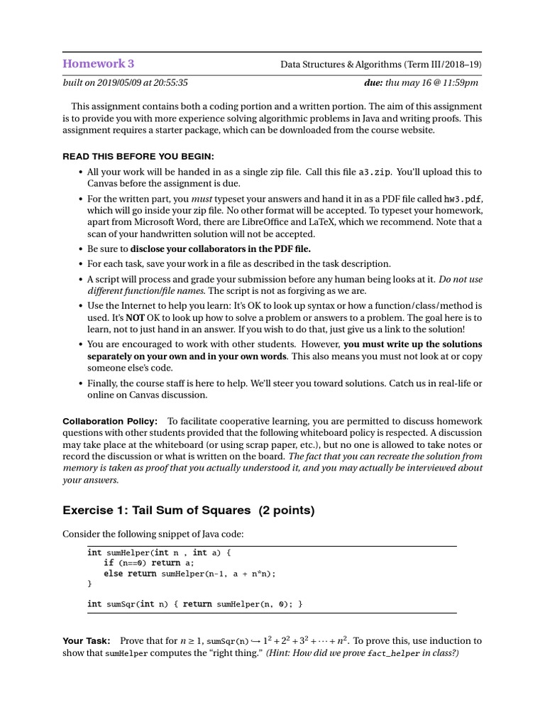 JAVA Dsa Thai | PDF | Integer (Computer Science) | Homework