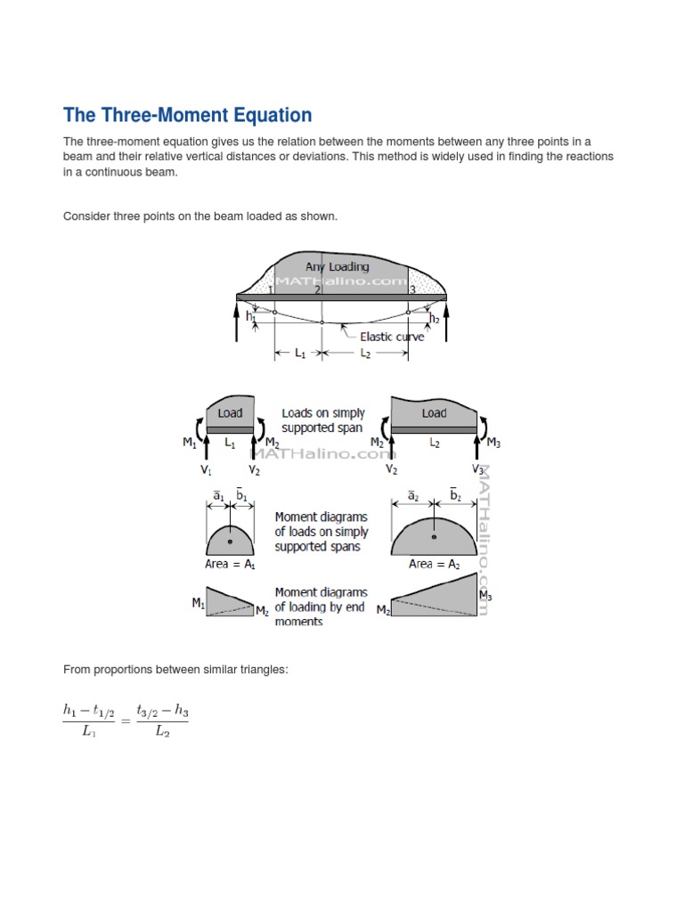 Three Moment Equation