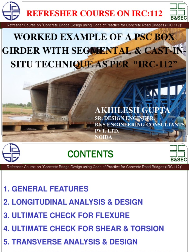 Lecture 10 by MR Akhilesh Gupta On PSC Box Girder Worked Example PDF ...
