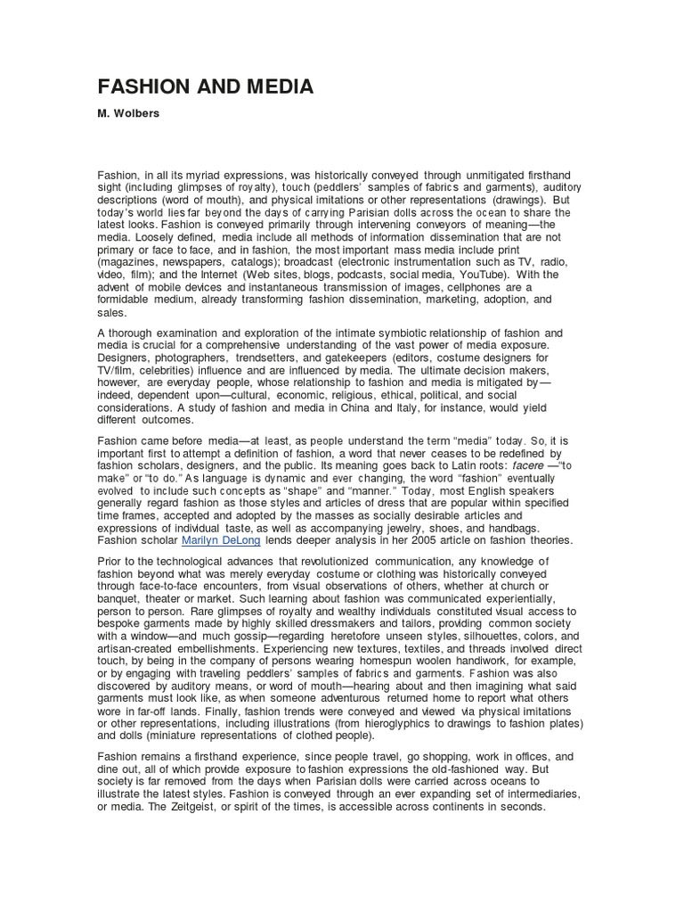 The Impact of Media on Fashion Trends | PDF | Mass Media | Fashion