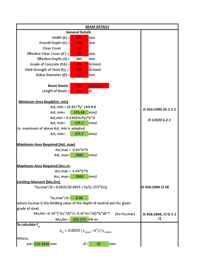 Beam Sample DESIGN | PDF | Beam (Structure) | Continuum Mechanics