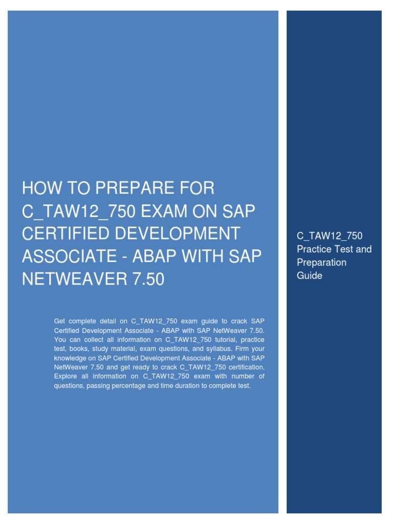 How To Prepare For C - Taw12 - 750 Exam On Sap Certified Development ...
