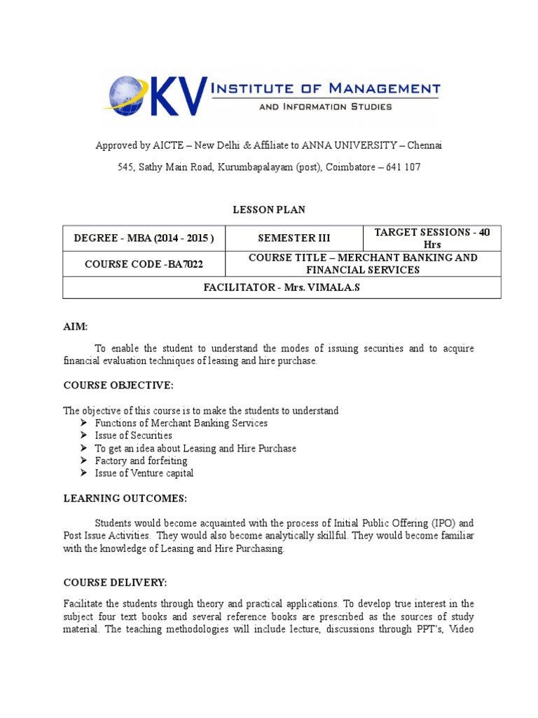 MBFS Lesson Plan. | PDF | Lesson Plan | Plagiarism