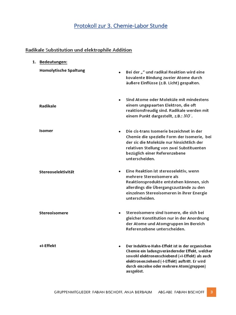 Chemie Labor Protokoll 18.03.19 | PDF