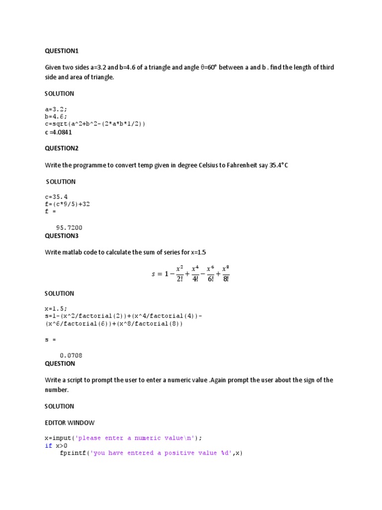 Matlab scripts for math & engineering problems | PDF | Rotation Around ...