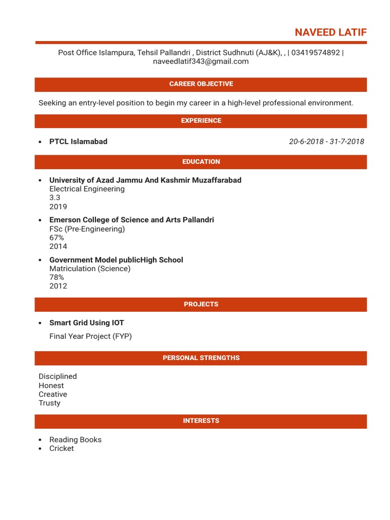 Naveed Latif: PTCL Islamabad | PDF