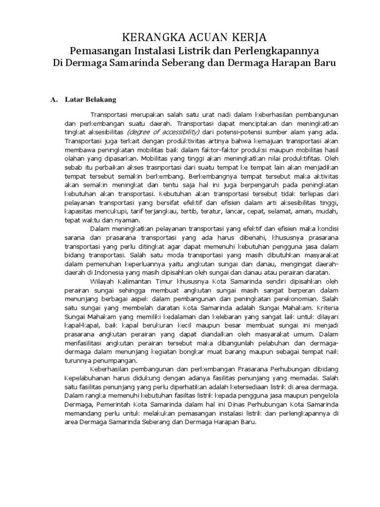 TOR Instalasi Listrik | PDF