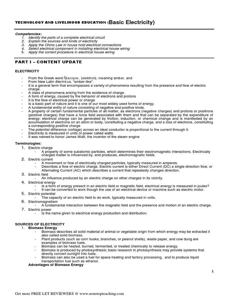 TLE Module | PDF | Series And Parallel Circuits | Electric Current