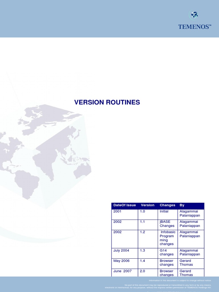 Versionrout PDF | PDF | Subroutine | Application Programming Interface