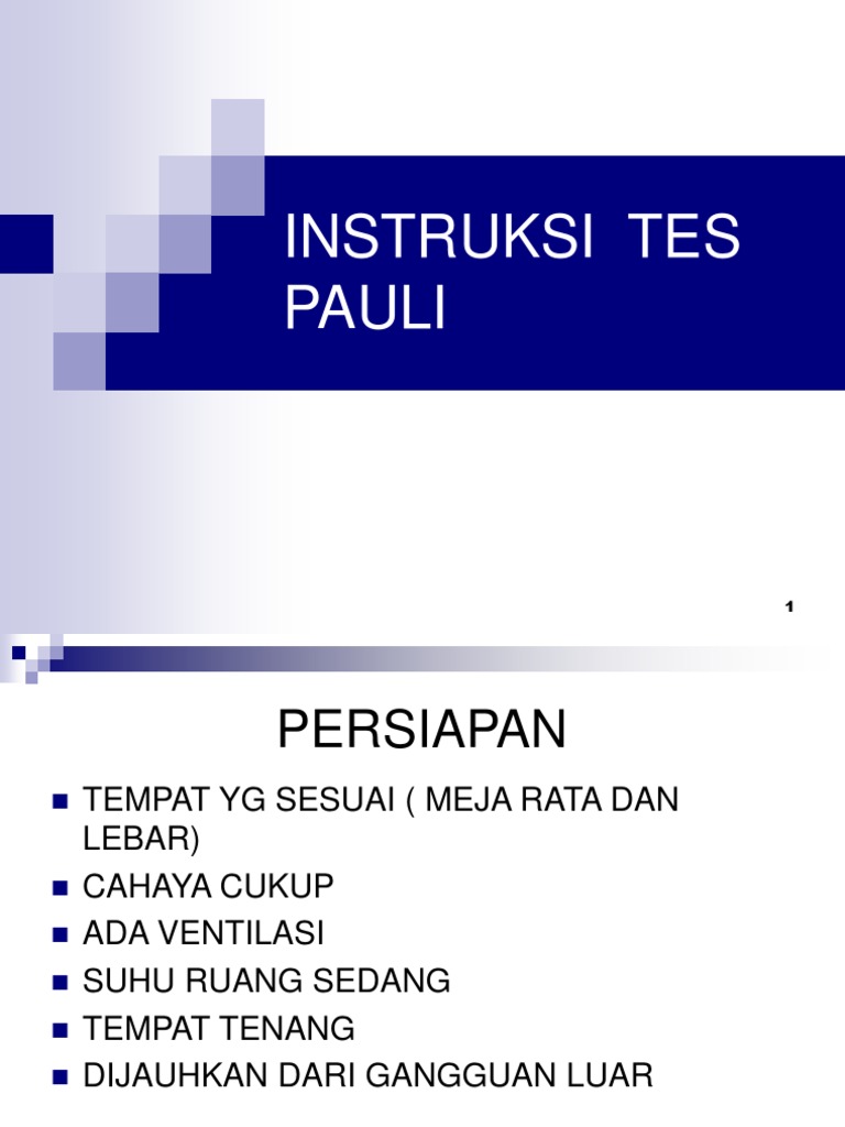 Instruksi Tes Pauli | PDF
