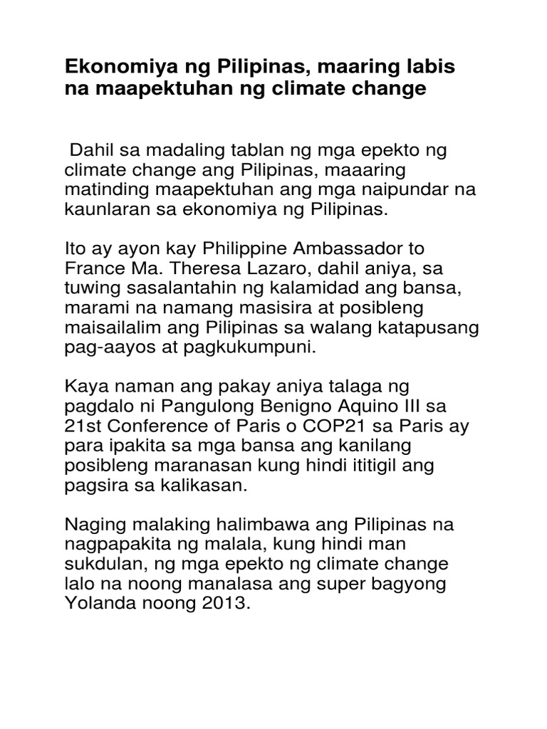 Balita Sa Climate Change | PDF