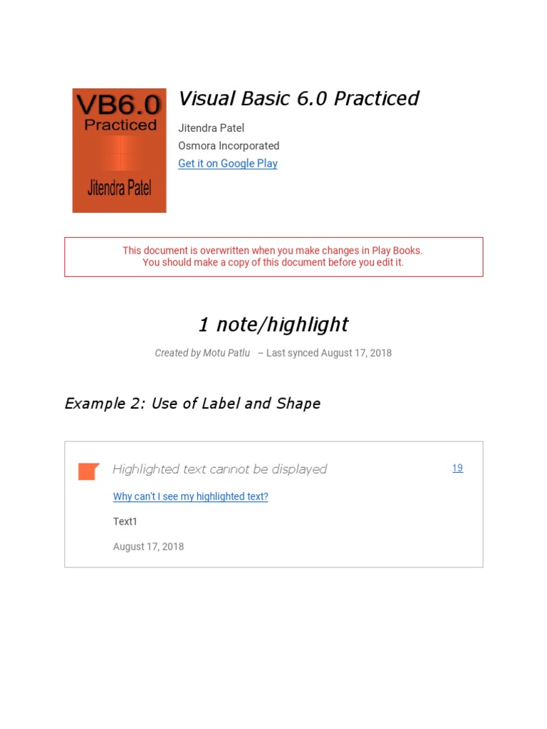 Notes From "Visual Basic 6.0 Practiced" | PDF