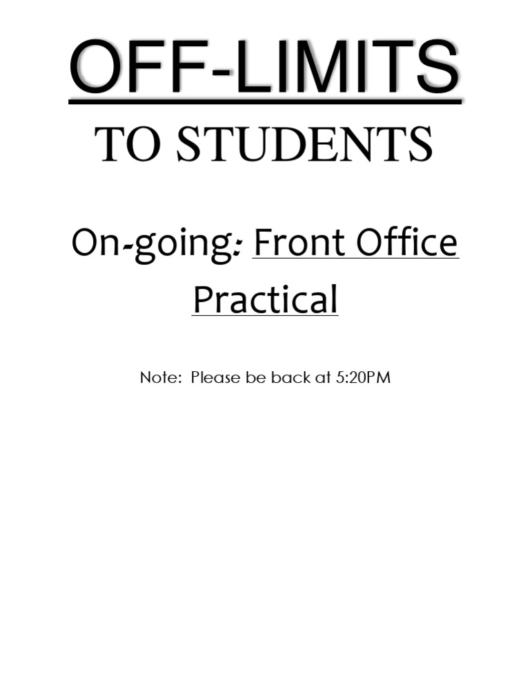 Off-Limits: To Students | PDF