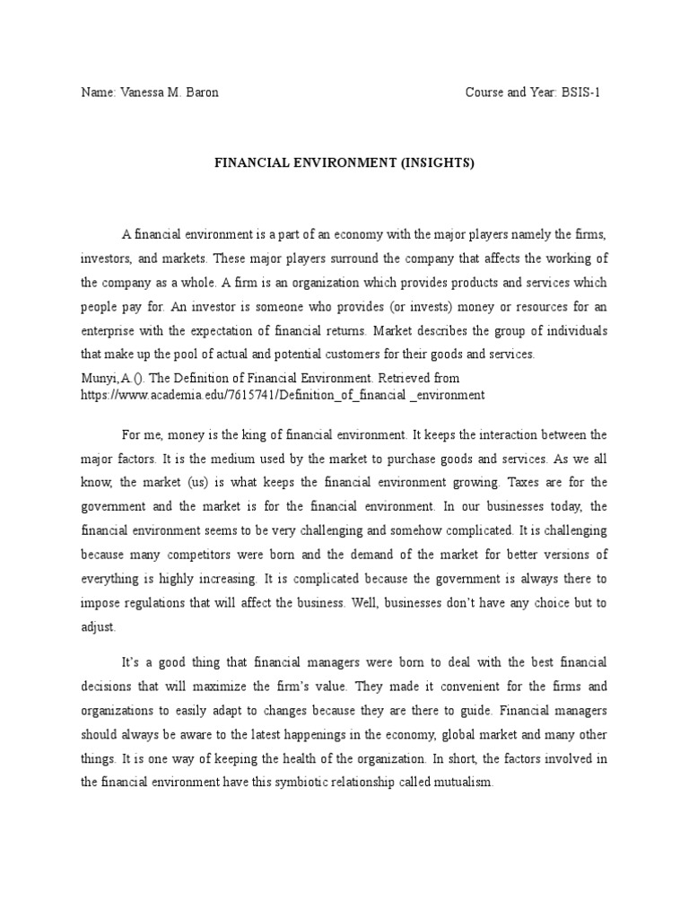 Understanding the Financial Environment | PDF | Investor | Market ...