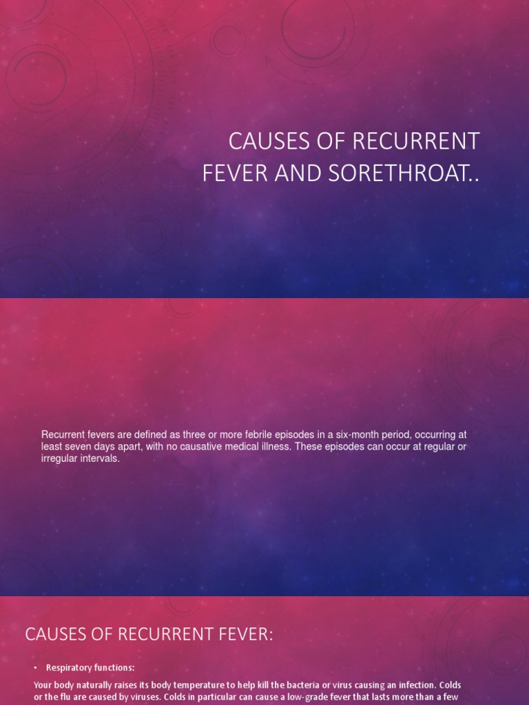 Causes of Recurrent Fever and Sorethroat. | PDF | Fever | Urinary Tract ...
