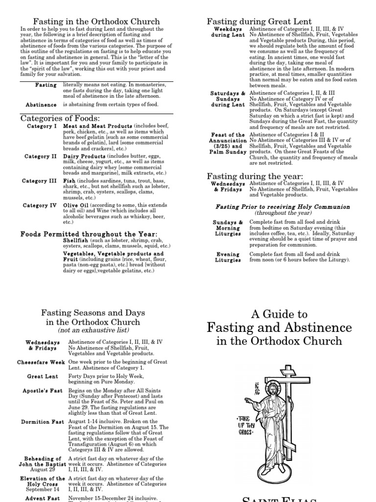 Fasting in The Orthodox Church Fasting During Great Lent: Foods ...