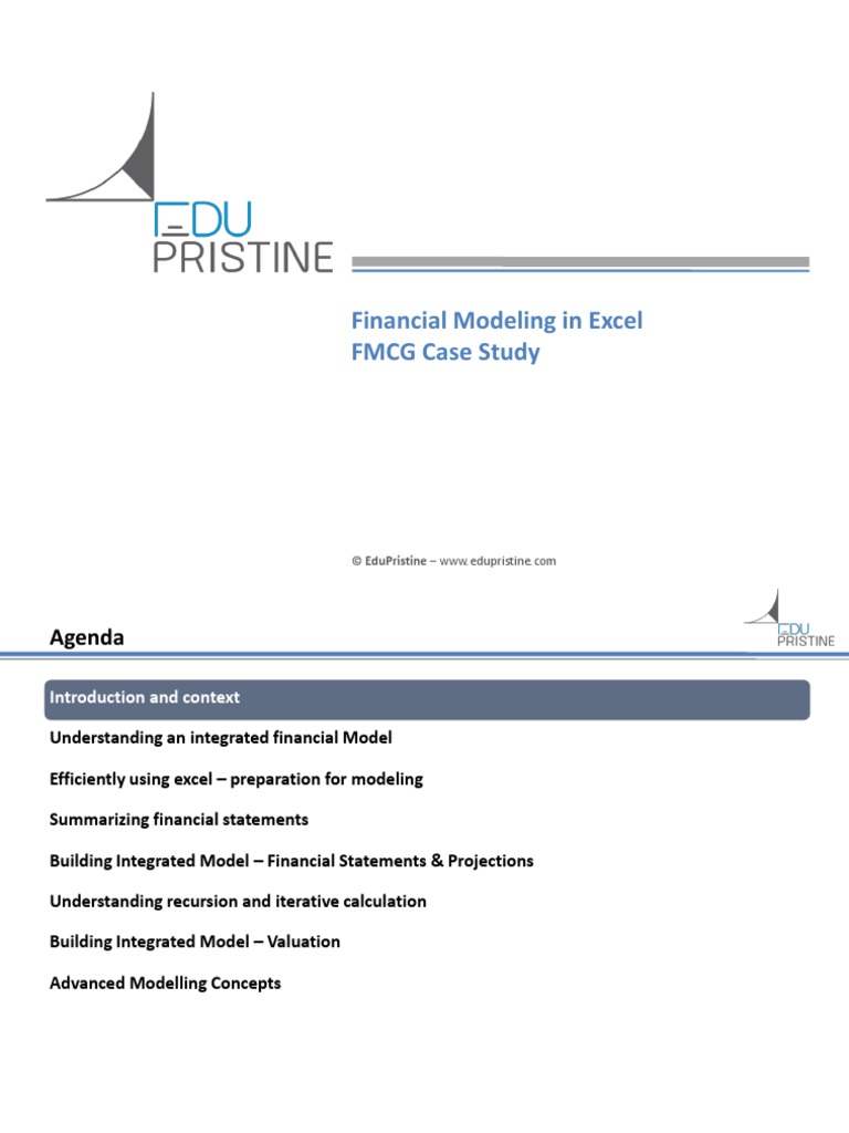 Financial Modeling in Excel FMCG Case Study | PDF | Valuation (Finance ...