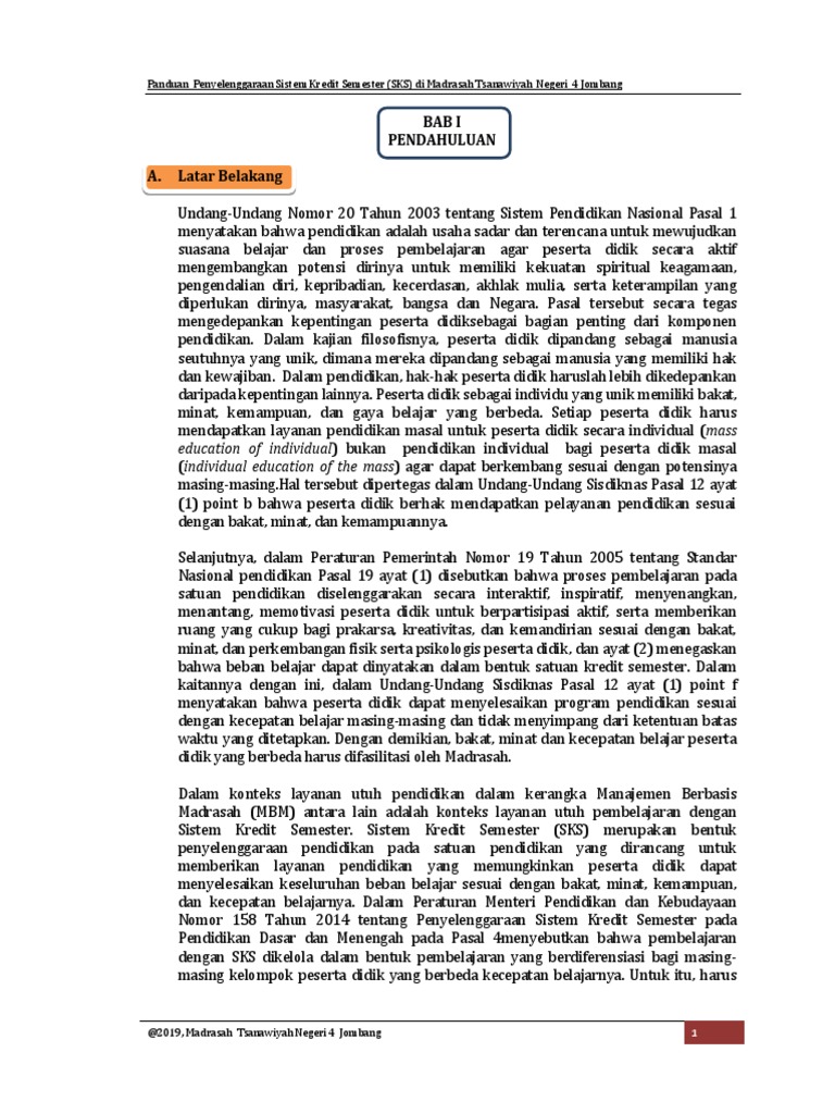 Panduan Sks 2019 | PDF