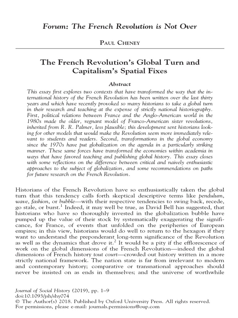 The French Revolutions, Global Turn... | PDF | Capitalism | Globalization