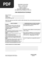 COT Observation-Notes-Sample 1 | PDF | Motivation | Motivational