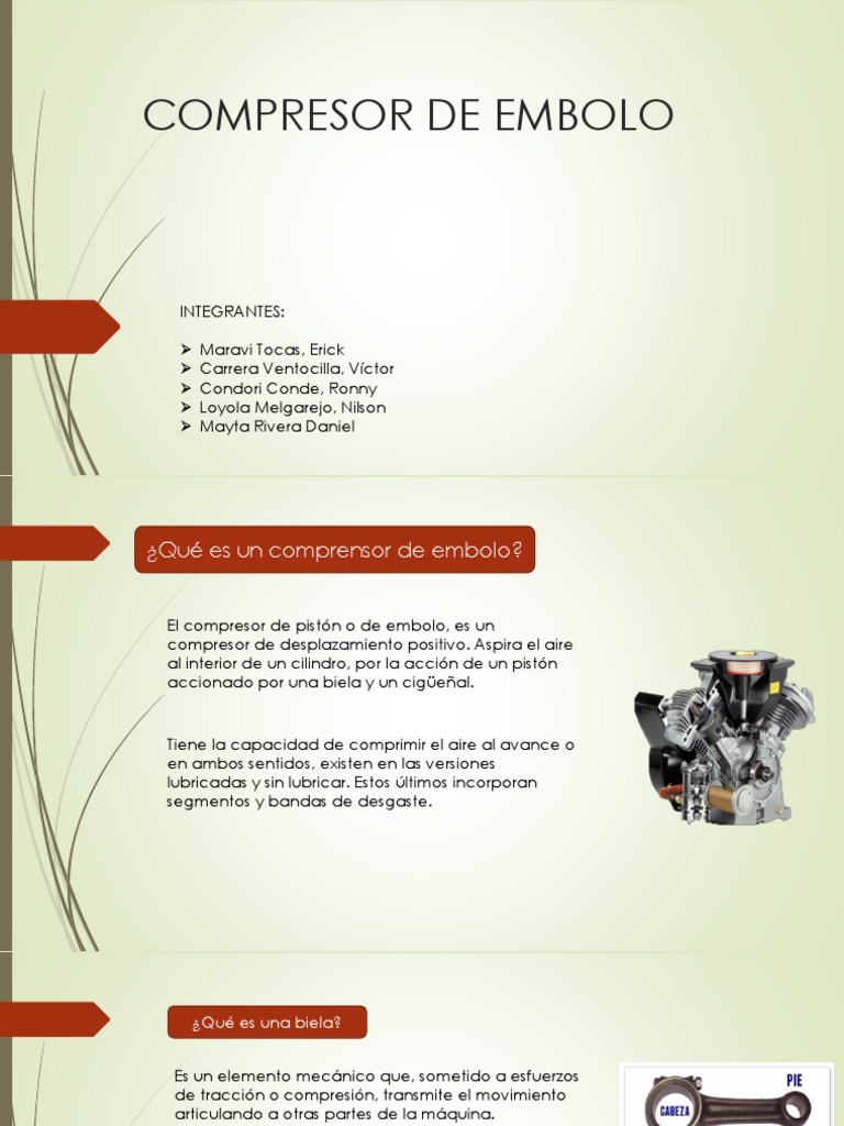 Compresor de Embolo | PDF | Pistón | Partes de vehículo