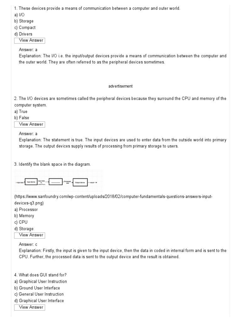 Computer Basic | PDF | Input/Output | Graphical User Interfaces