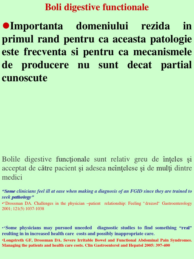 Boli Digestive Functionale 2018 | PDF | Irritable Bowel Syndrome | Colonoscopy
