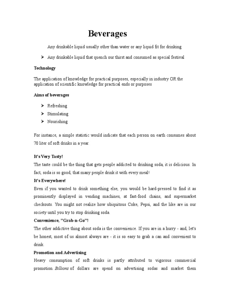 Introduction To Beverage-1 | PDF | Juice | Diet & Nutrition