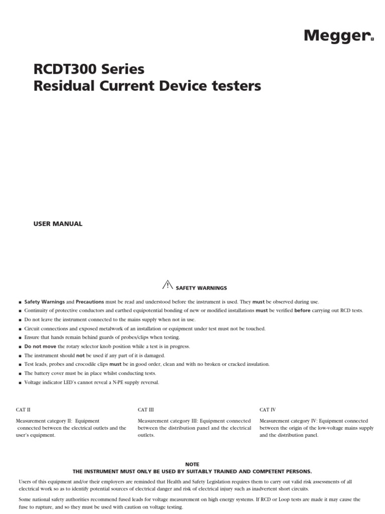 Megger Rcdt310 Manual | PDF | Ac Power Plugs And Sockets | Force