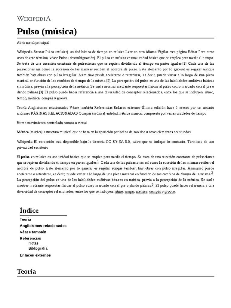 Pulso (Música) | PDF | Ritmo | Teoría musical