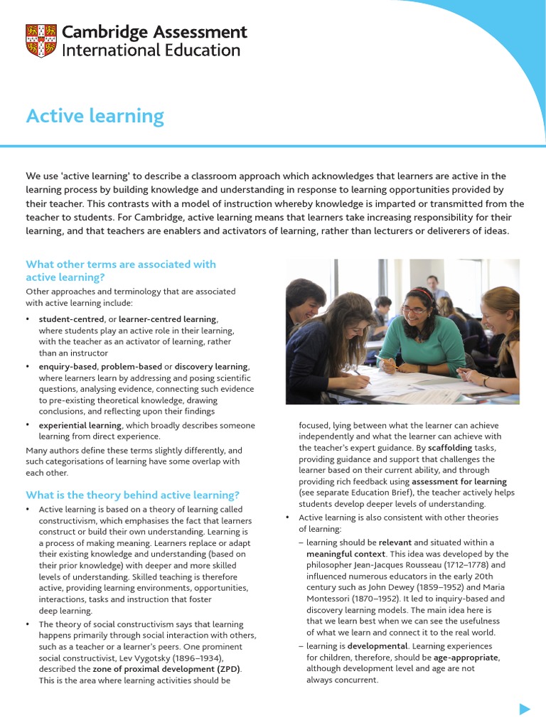 Active Learning | PDF | Constructivism (Philosophy Of Education) | Learning