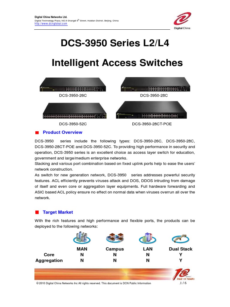 DCS-3950 L2 Security Ethernet Switch Datasheet v2.0 - NXPowerLite | PDF ...