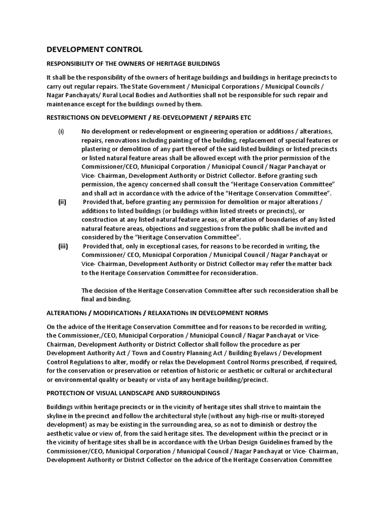 Development Control Heritage | PDF | Government | Business
